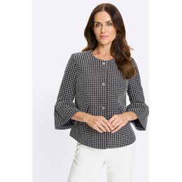 Heine Damen Jackenblazer "Blazer", schwarz-wei&szlig;, Gr. 44, 98% Polyester, 2% metallisierte Fasern, Blazer