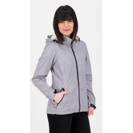 LPO Damen Softshelljacke "SHELBY PEAK II", grau, Gr. 40, Softshell, 96% Polyester. 4% Elasthan, Jacken, leichte Softshelljacke mit All-Over-Print und