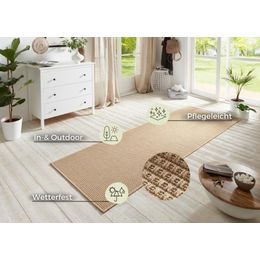 L&auml;ufer Hanse Home, B:80cm H:5mm L:250cm, beige, Polypropylen (PP), Flur, Teppiche, "Nature 600", Flachgewebe, In- & Outdoor, Rutschfest, Flur, K&uuml;che,