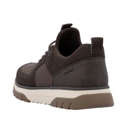 Rieker Herren Slip-On Sneaker, Gr. 44, braun, Lederimitat, Textil, Schuhe, Slipper, Schlupfschuh, Halbschuh mit weicher MemoSoft-Innensohle