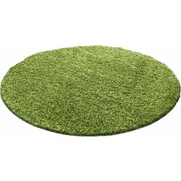 Hochflor-Teppich, H:30mm &Oslash;:80cm, gr&uuml;n, Ayyildiz Teppiche, Kunstfaser, Teppiche, "Life Shaggy 1500 , auch als L&auml;ufer und in Rund erh&auml;ltlich",