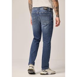 Street One MEN Herren Regular-fit-Jeansindigo blau random wash, Gr. 36, unifarben, Jeans, 99% Baumwolle, 1% Elasthan, Jeans, 5-Pocket-Style