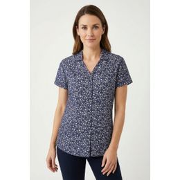 Killtec Damen Funktionsbluse "KOS 86 WMN WVN SHRT"nachtblau, Gr. 54, Obermaterial: 92% Polyester, 8% Elasthan, Blusen, f&uuml;r Wandern und sportliche