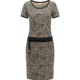 Ragwear Damen Minikleid "Baomi Zoo YOUMODO", schwarz, Gr. L, Material: 100% Baumwolle, Kleider, Gemustertes Damen Sommerkleid