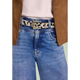 Street One Damen Lederg&uuml;rtelpowder beige, Gr. 95, Stoff, 100% Rindsleder, G&uuml;rtel, Echtleder