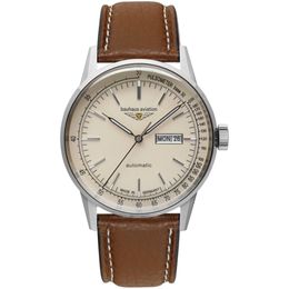 BAUHAUS Uhr Herren Gr&ouml;&szlig;e One Size beige / braun / silber