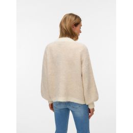 V&eacute;ro Moda VERO MODA Damen Strickjacke "VMLOVELY LS OPEN CARDIGAN", beige, Gr. M, unifarben, Strick, Obermaterial: 78% Polyester, 12% Nylon, 8% Wolle, 2%