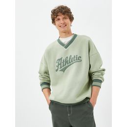 KOTON Sweatshirt Herren Gr&ouml;&szlig;e M tanne / pastellgr&uuml;n