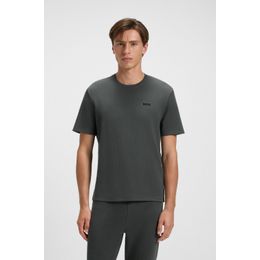 BOSS Herren Pyjamaoberteil "Waffle T-Shirt", Gr. L, grau, Obermaterial: 60% Baumwolle, 40% Polyester, Shirts