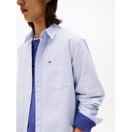 Tommy Jeans Herren Langarmhemd "TJM OXFORD"vintage iris, Gr. XL, Web, Obermaterial: 100% Baumwolle, Hemden, relaxed fit, Button-down-Kragen
