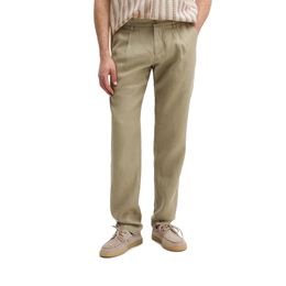 Marc O'Polo Chinohose MARC O'POLO "mit elastischem Bund", Herren, Gr. 36, L&auml;nge 34, charleston gray, Obermaterial: 100% Leinen, unifarben, normal, Hosen Chinohose