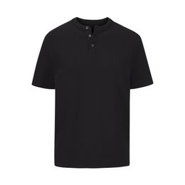 John Devin Herren T-Shirt "Kurzarm-Poloshirt aus Struktur-Qualit&auml;t"schwarz, Gr. L, Strukturmuster, Obermaterial: 83% Baumwolle, 16% Polyester, 1%