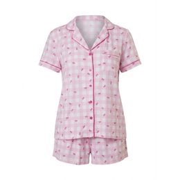 Loungeable Pyjama Damen Gr&ouml;&szlig;e L pink / pastellpink / wei&szlig; Winterkleid
