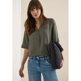 Cecil Damen Kurzarmblusekhaki, Gr. XXL, unifarben, Stoff, 100% Viskose, Blusen, mit 3/4 &Auml;rmeln