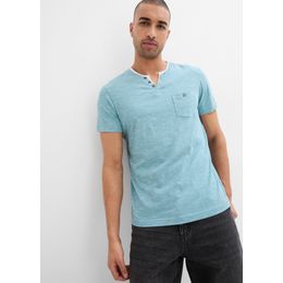 bonprix Herren 2-in-1-Shirt "2 in 1 Shirt, Kurzarm", blau, Gr. 64, meliert, Jersey, Obermaterial: 74% Baumwolle, 26% Polyester. Einsatz: 65%