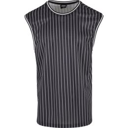 Urban Classics Herren Tanktop "Urban Classics Striped Mesh Tanktop"schwarz, wei&szlig;, Gr. M, 100% Polyester, Tops