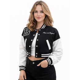 Worldclassca Between-Season Jacket 'Crop College Bomber Jacket' female Black size XS