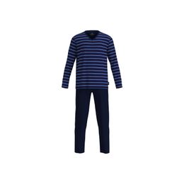 G&ouml;tzburg G&Ouml;TZBURG Herren Schlafanzug "Pyjama Schlafanzug lang", Gr. M, blau, Obermaterial: 60% Baumwolle CO. 40% Polyester PES., Homewear-Sets
