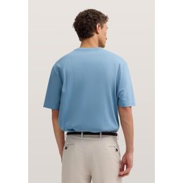 Bugatti Herren T-Shirt, blau, Gr. M, unifarben, 100% Baumwolle, Shirts, elegant mit Rundhals
