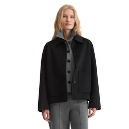 Marc O'Polo Outdoorjacke MARC O'POLO "aus edlem Woll-Doubleface", Damen, Gr. 36, schwarz, Obermaterial: 50% Wolle, 47% Polyester, 3% Sonstige Fasern, unifarben, regular fit, Jacken Outdoorjacke