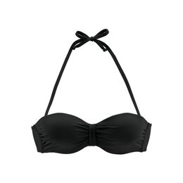 Bench. Damen B&uuml;gel-Bandeau-Bikini-Top, schwarz, Gr. 36, unifarben, Microfaser, Polyamid, Bikini-Oberteile, im Uni-Style