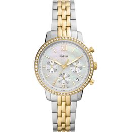 Fossil Uhr Damen Gr&ouml;&szlig;e One Size gold / silber / wei&szlig;