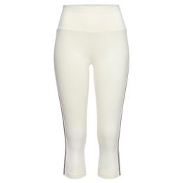 H.I.S. H.I.S Damen Caprileggings, wei&szlig;, Gr. M, unifarben, Single Jersey, Obermaterial: 95% Baumwolle, 5% Elasthan, Hosen
