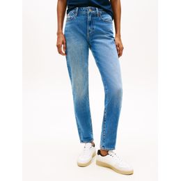 Tommy Jeans Damen Slim-fit-Jeans "MR SLIM"denim medium, Gr. 30, unifarben, Denim/Jeans, Obermaterial: 99% Baumwolle, 1% Elasthan, Jeans, Mid Rise,