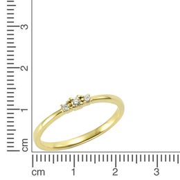OROLINO Damen Fingerring "Gold 585 mit 3x Brillant zus. 0,08ct.", 058 (18,5), 0,08 SI = kleine Einschl&uuml;sse, Gold, gelb, Gold, Fingerringe