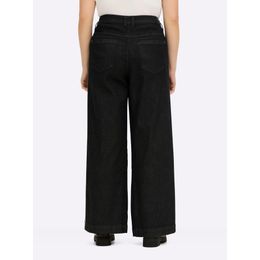 sheego Damen Bequeme Jeansschwarz denim, Gr. 52, unifarben, 99% Baumwolle, 1% Elasthan, Jeans