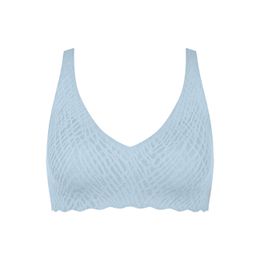 Sloggi Damen B&uuml;gelloser BH "ZERO Feel Bliss", Gr. S, blau, Spitze, Obermaterial: 76% Polyamid, 24% Elasthan, BHs, herausnehmbare atmungsaktive Pads,