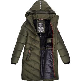 Marikoo Damen Wintermantel "Armasa", gr&uuml;n, Gr. XXL, 100% Polyester, M&auml;ntel, modischer Damen Winter Steppmantel mit Kapuze