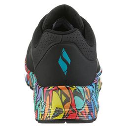 Skechers Damen Sneaker "UNO", Gr. 35, bunt, Lederimitat, kontrastfarbene Details, Schuhe, Plateausneaker, Schn&uuml;rschuh mit Keilabsatz