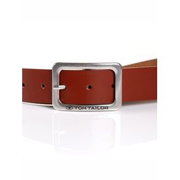Tom Tailor Damen Lederg&uuml;rtel "TTEVE", braun, Gr. 100, Rindsleder, G&uuml;rtel, 4 cm breiter Damen Lederg&uuml;rtel, kalssiches Must-Have