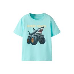name it T-Shirt 'NMMVOTO' Jungen Gr&ouml;&szlig;e 104 t&uuml;rkis / hellgelb / tanne