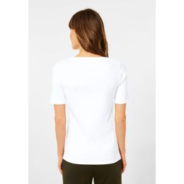 Cecil Damen T-Shirt, wei&szlig;, Basic, Gr. S, unifarben, Web, 100% Baumwolle, Shirts, Basic
