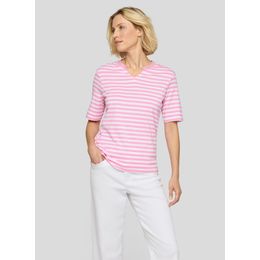 Rabe Damen Print-Shirt "T-Shirt", pink, Gr. 48, gestreift, 100% Baumwolle, Shirts