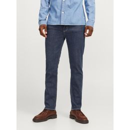 Jack & Jones JACK & JONES Herren Regular-fit-Jeans "JJICLARK JJEVAN AM 795 NOOS", blau, Gr. 28, Abriebeffekte, Denim/Jeans, Obermaterial: 98% Baumwolle, 2%