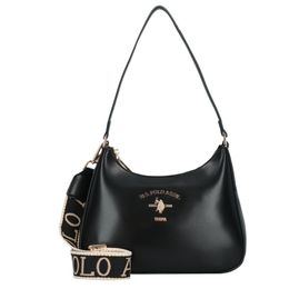 U.S. Polo Assn. Schultertasche 'Heat' Damen Gr&ouml;&szlig;e One Size beige / gold / schwarz
