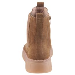 Gabor Damen Chelseaboots, Gr. 43, braun, Veloursleder, unifarben, Basic, Schuhe, Plateau, Stiefelette mit Stretcheinsatz an der Au&szlig;enseite