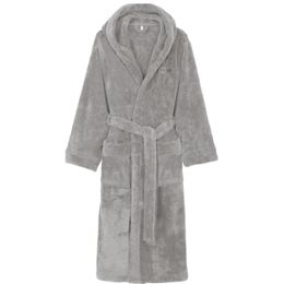 Unisex-Bademantel, L:125cm, grau, LeGer Home by Lena Gercke, Microfaser, Hausm&auml;ntel, "Lovina, ideal f&uuml;r Sauna & Spa, Hotelbademantel, Morgenmantel",