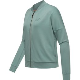 Ragwear Damen Sweatjacke "Doron", blau, Gr. 4XL, Material: 67% Polyester, 28% Viskose, 5% Elasthan, Sweatjacken, sportliche Damen Freizeitjacke