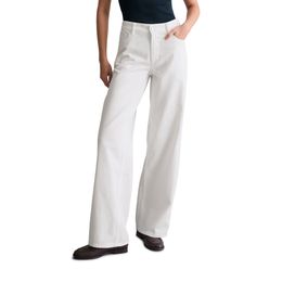 Marc O'Polo Damen Weite Jeans, wei&szlig;, Gr. 32, MARC O'POLO DENIM, Obermaterial: 67% Baumwolle, 33% Lyocell, Jeans, Mittlere Leibh&ouml;he, weites Bein