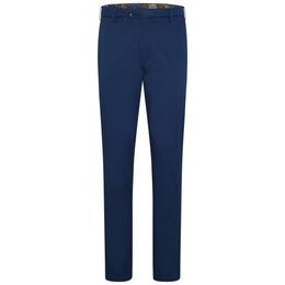 MEYER Herren Chinos "Roma", blau, Gr. 32, unifarben, 97% Baumwolle, 3% Elasthan, Hosen, mit Franz&ouml;sischen Seitentaschen