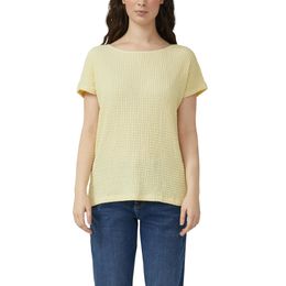 s.Oliver Damen T-Shirtbutter gelb, Gr. 44, Strukturmuster, Strick, Obermaterial: 96% Polyester, 4% Elasthan, Shirts, mit Struktur Muster