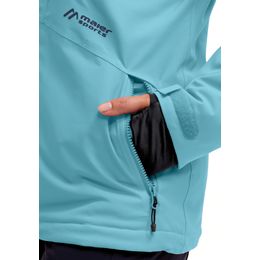Maier Sports Damen Skijacke "Straja", blau, Gr. 46, 100% Polyester, Jacken, Damen Winterjacke, wind/wasserdicht, 3 RV-Taschen und Kapuze