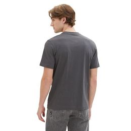 Tom Tailor Herren T-Shirt, grau, Gr. S, bedruckt, Single Jersey, Obermaterial: 100% Baumwolle, Shirts, mit gro&szlig;em Logofrontprint