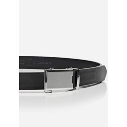 MONTI Herren Lederg&uuml;rtel, schwarz, Gr. 120, unifarben, Obermaterial: 100% Rindsleder, G&uuml;rtel, 3,5 cm breit, Klassisch-Business, Automatikschlie&szlig;e