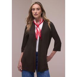 Street One Damen Cardigan, braun, Gr. 38, unifarben, Stoff, 60% Viskose, 40% Polyester, Strickjacken, mit Materialmix