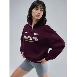 Busem Sweatshirt Damen Gr&ouml;&szlig;e S burgunder / wei&szlig;
